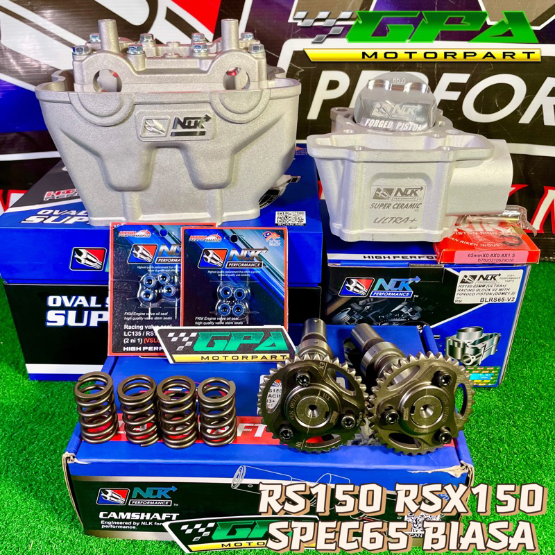 NLK PERFORMANCE TOP COMBO SET SPEC 65 RS150 RSX150 SUPERHEAD V5 CAMSHAFT N3+ BLOCK V2 65MM SUPER ...