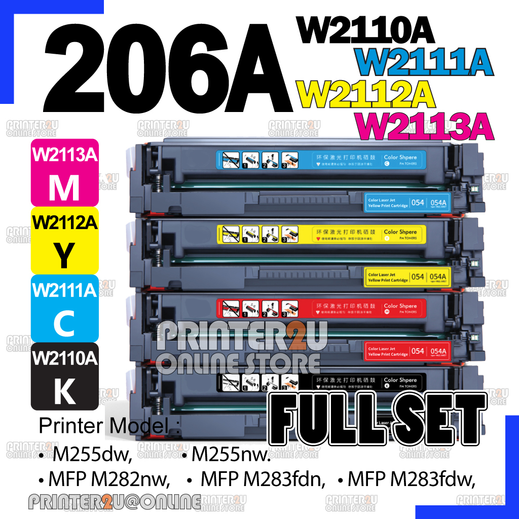 FULL SET Compatible HP 206A W2110A W2111A W2112A W2113A With HP Color ...