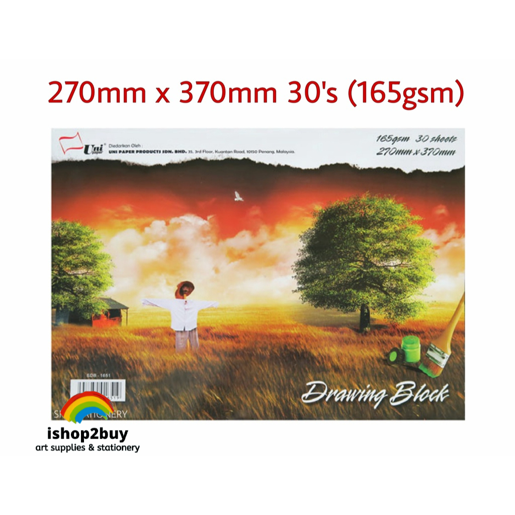Uni Drawing Block Watercolour Paper B4 Drawing Book Suitable for ...