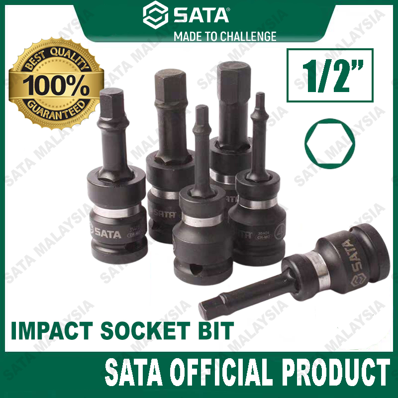 SATA Impact Hex Socket Bit 1/2" Pneumatic Hex Socket Bit Soket Bit Hex ...