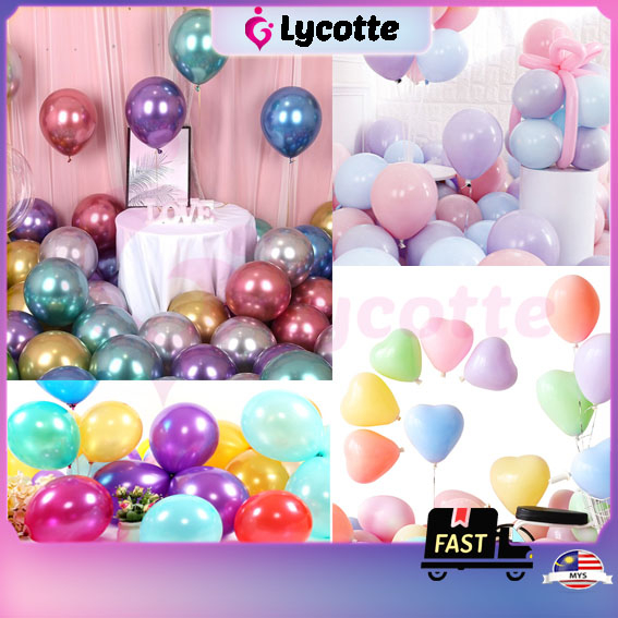 50Pcs / 100pcs Belon 10 Inch Metal Latex Balloons Birthday Party ...