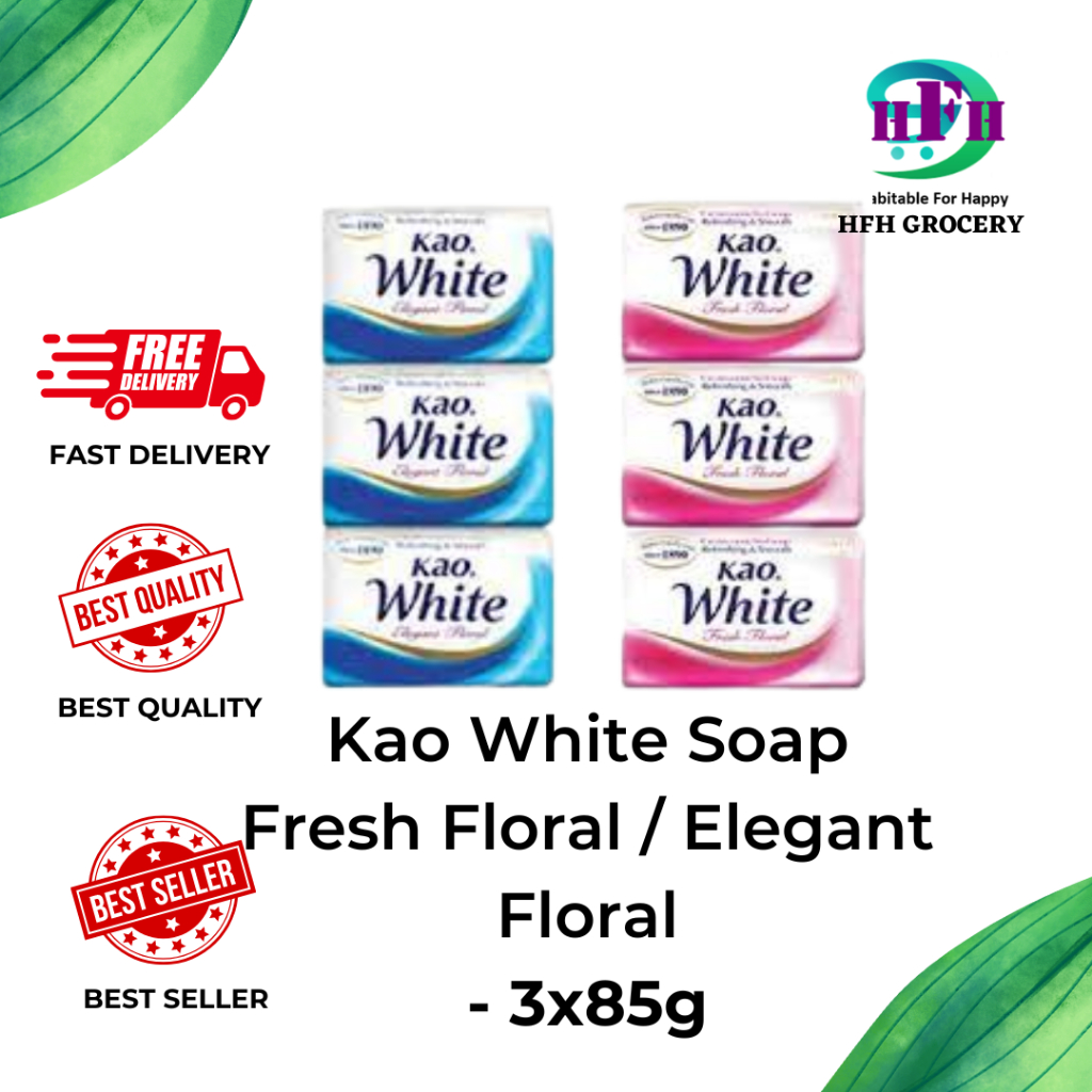 🔥Kao White Soap Fresh Floral / Elegant Floral (3x85g)🔥 | Shopee Malaysia