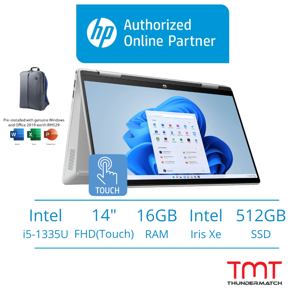 HP Pavilion X360 14-ek1039TU Laptop (Natural Silver) | i5-1335U | 16GB ...