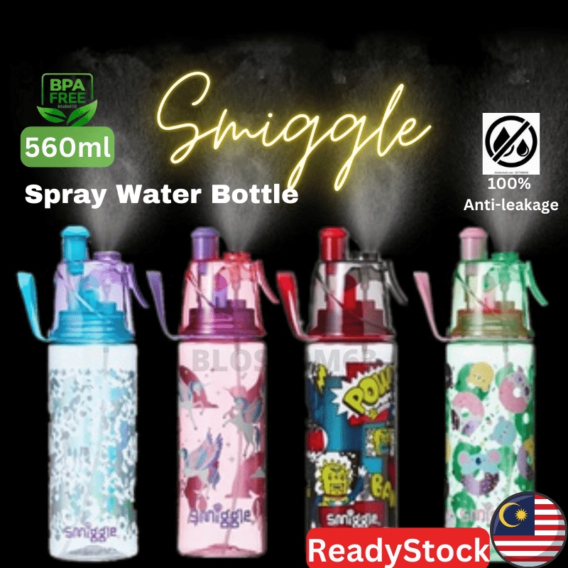 [Blossom63]560ml Smiggle Water Bottle Mist Spray Tritan Bottle BPA Free Botol Air Kanak Kanak ...