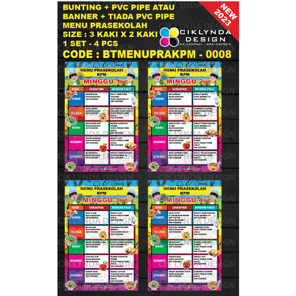 PRE-ORDER - BUNTING + PVC PIPE - MENU PRASEKOLAH KPM | Shopee Malaysia