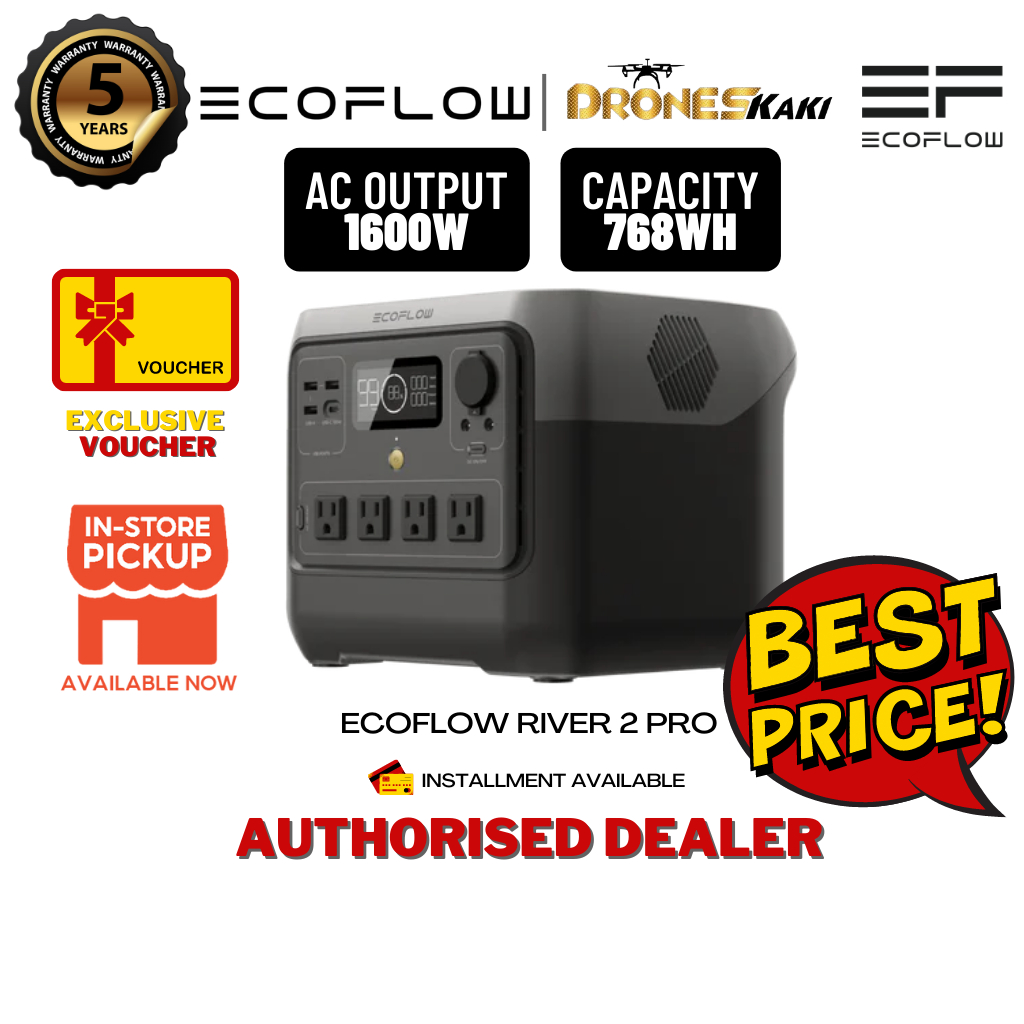 EcoFlow RIVER 2 Pro Power Station Portable | 800W (Surge 1600W) | 768Wh (240,000mAh) | Shopee ...
