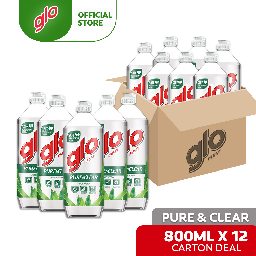[Bundle of 12] Carton Deal Glo Pure & Clear Aloe Vera Dishwashing ...