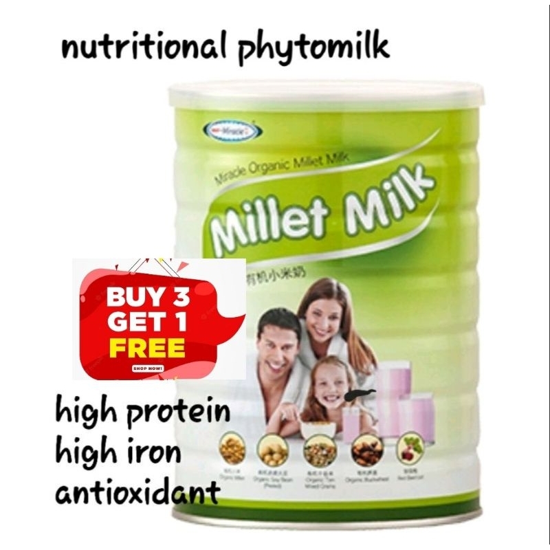 *MyFm*(B3F1)MHP-MIRACLE MILLET MILK 神奇有机小米奶 900g x 4tins | Shopee Malaysia