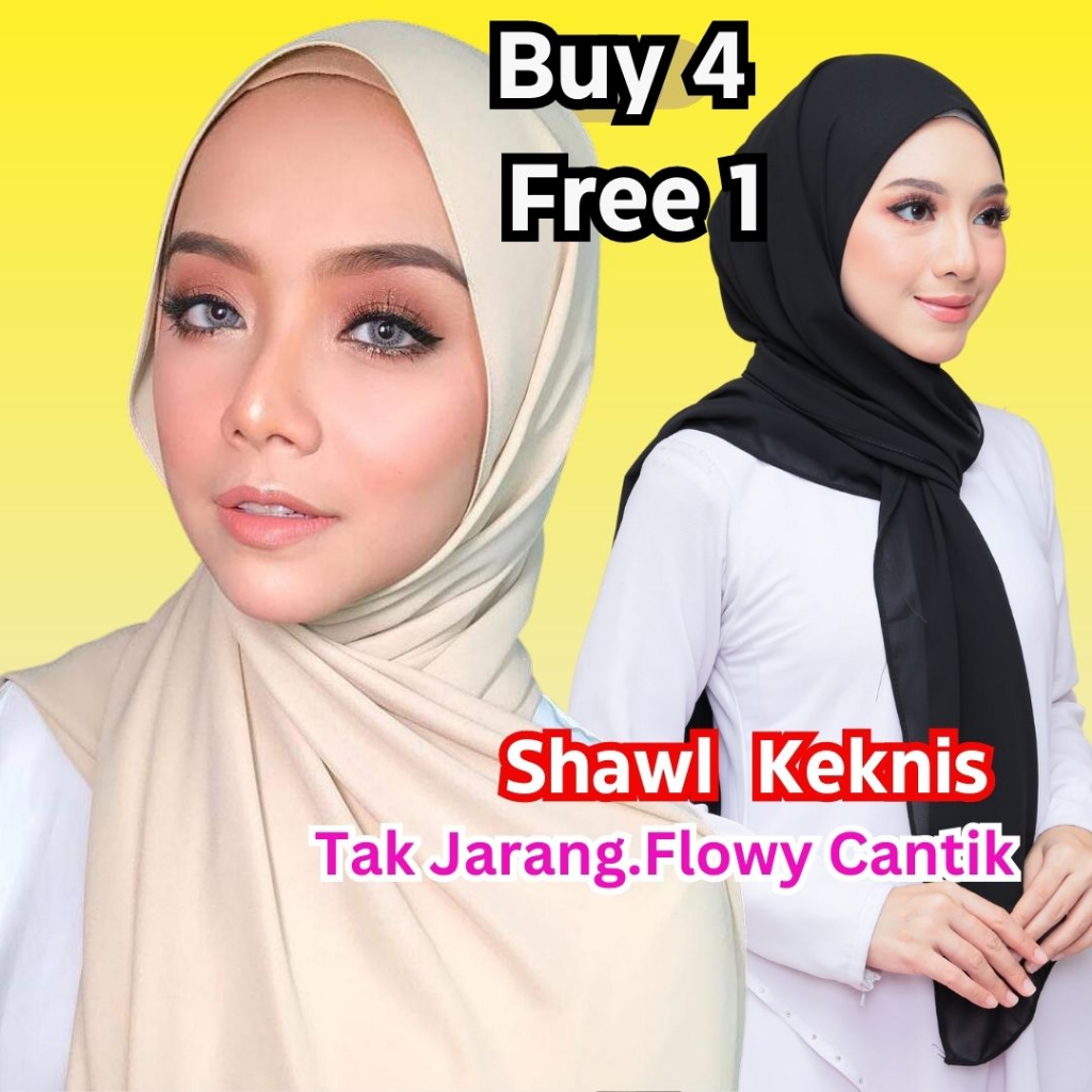 Tudung Shawl Keknis Heavy Chiffon Premium Selendang | Shopee Malaysia