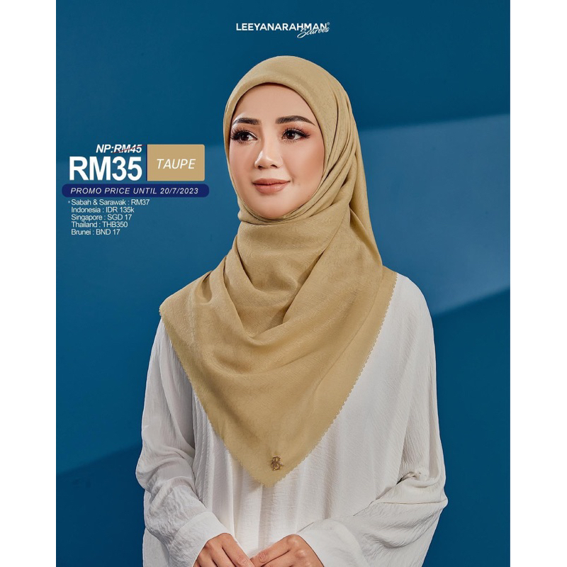 (Free brooch) Leeyanarahman Scarves That Woman tudung bawal plain Monogram LR | Shopee Malaysia