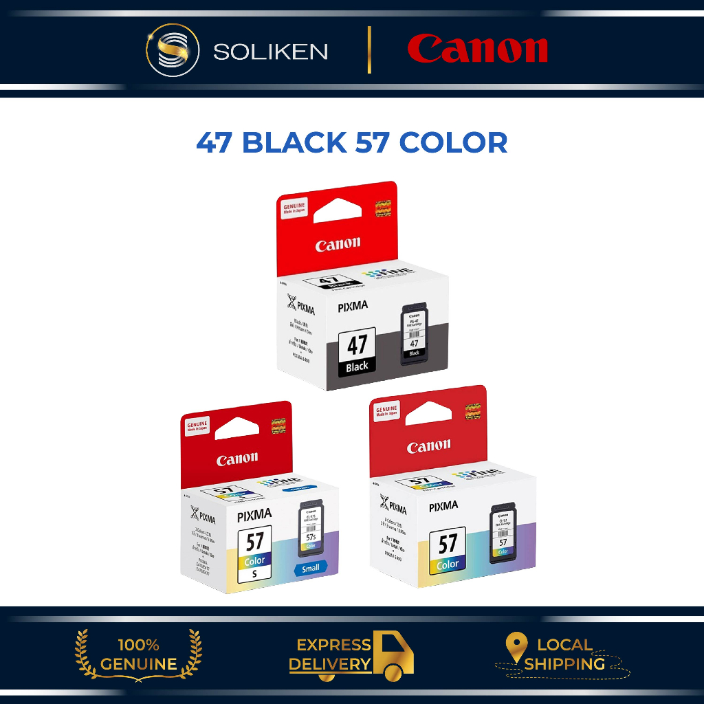 Canon PG47 PG-47 PG47BK (BLACK), CL57 CL-57 CL57CL & CL57S CL-57S ...