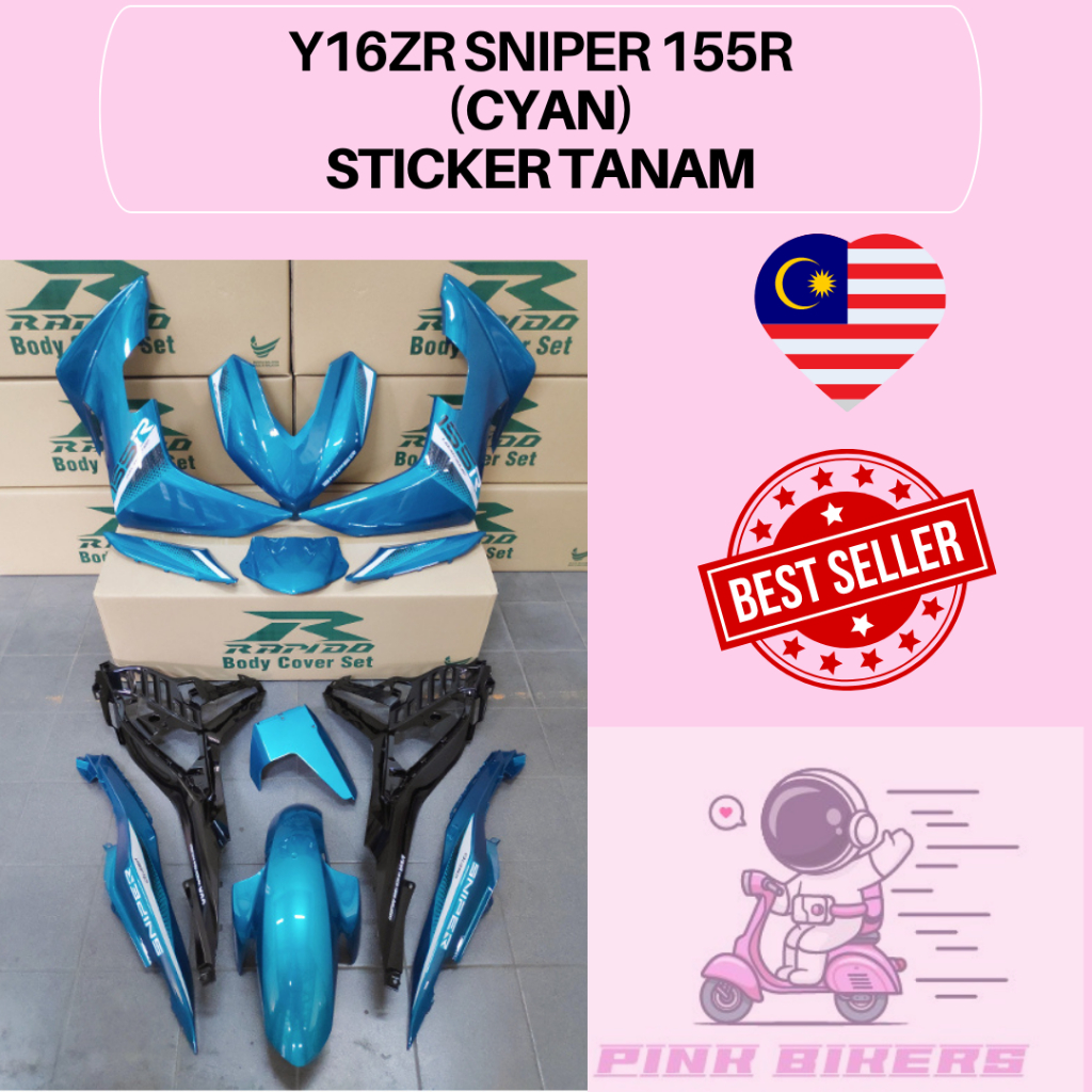 Coverset Bodyset Yamaha Y16 Y16ZR SNIPER 155R BLACK RAVEN MATT TITANIUM ...