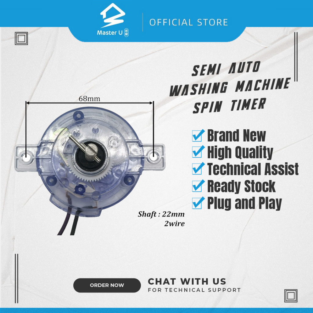 Universal SEMI AUTO WASHING MACHINE SPIN TIMER 2 WIRE LONG SHAFT ...
