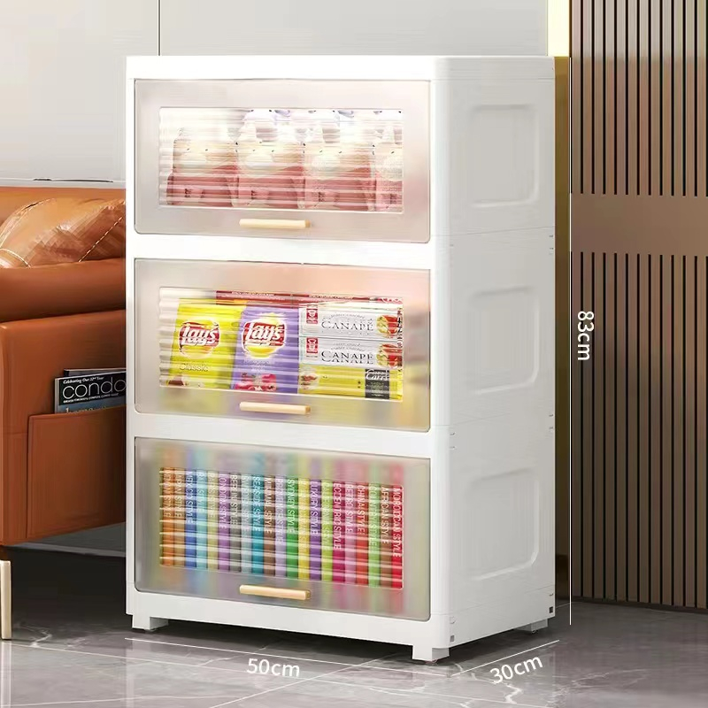 Storage Cabinet Large Space Transparent Almari Baju Plastik Cabinet ...