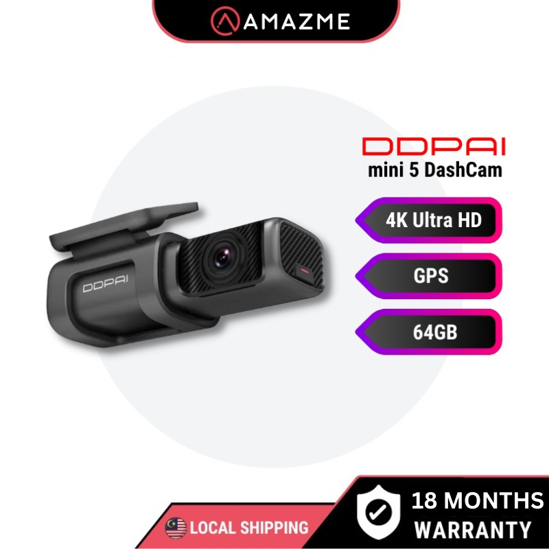 DDPAI MINI 5 + 4G 2160P 4K Dash Cam Car DVR Built in 64GB EMMC - Black ...