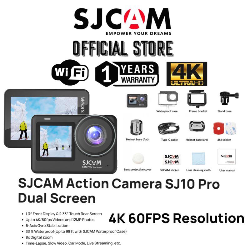 SJCAM OFFICIAL MALAYSIA SJCAM SJ10 PRO DUAL SCREEN LIVE STREAMING PRO ...
