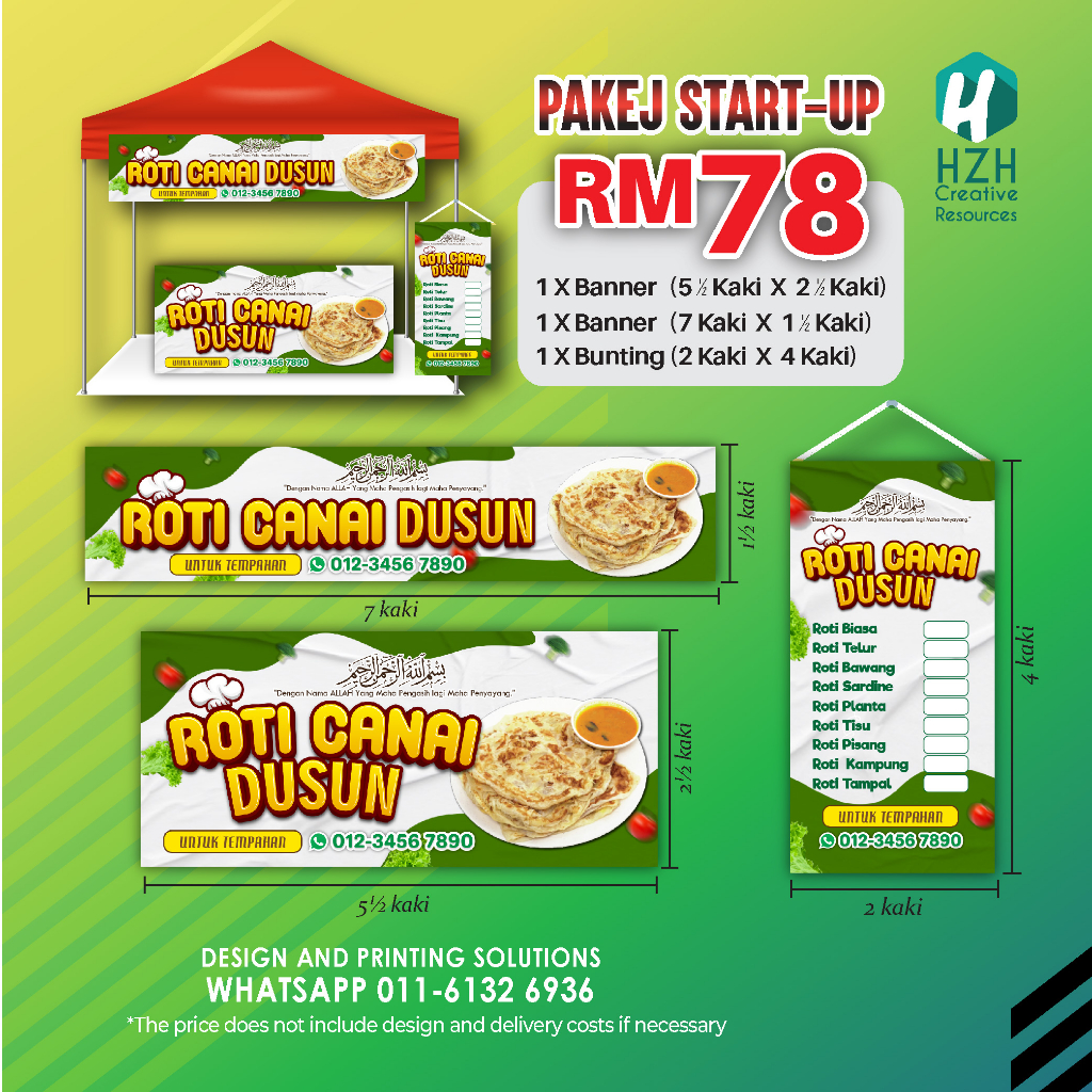 Bunting Banner Printing (Pakej Jimat) (READY DESIGN AVAILABLE) | Shopee Malaysia