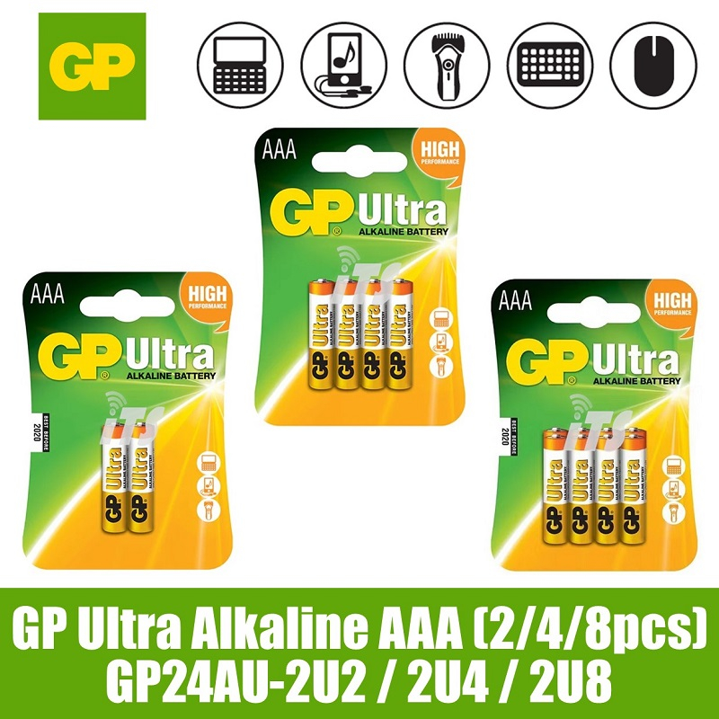 GP Ultra Alkaline AAA Battery (2pcs/4pcs/8pcs) | Shopee Malaysia