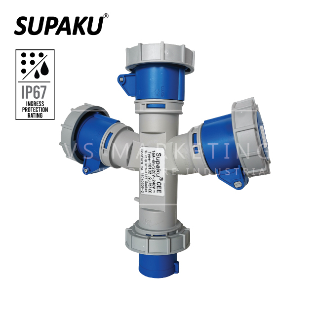 SUPAKU CEE 16A IP67 WEATHERPROOF MULTI 3 WAY 220-240V - INDUSTRIAL USE ...