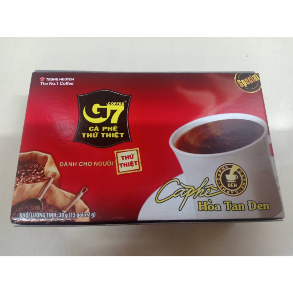 TRUNG NGUYEN G7 HOA TAN DEN CAFE 🇻🇳 | [HALAL] VIETNAM G7 INSTANT BLACK COFFEE 30g (15 PACK X 2g ...
