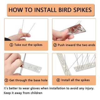 ️READY STOCK ️33cm Bird Repellent Mat Spikes S/Steel Animal Repeller ...