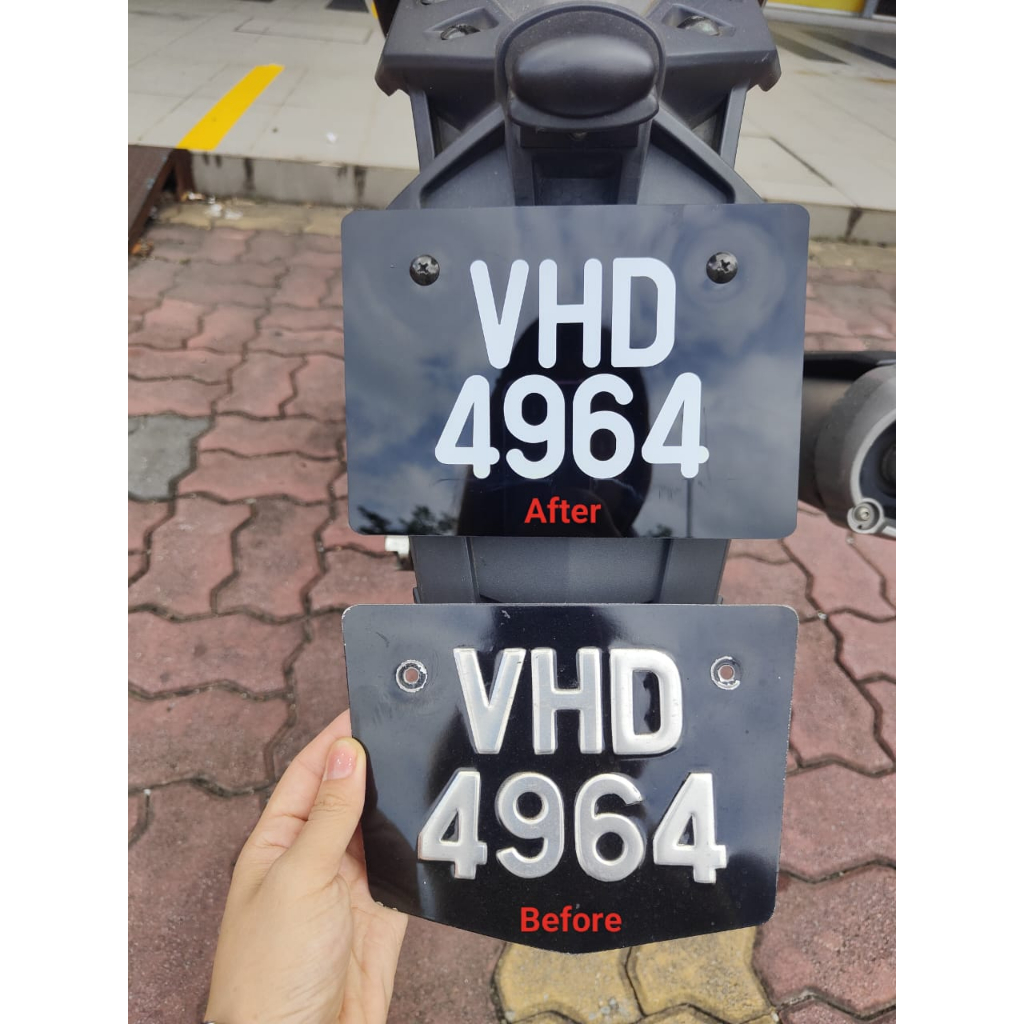Arcylic Sticker No.Plate Motorcycles(Standard White-Rear)LC | Shopee ...