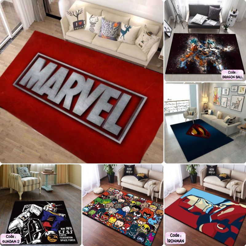 [ 160 X 210CM ] MARVEL RUG/ KARPET SUPERHERO / GUNDAM KIDS RUG | Shopee ...