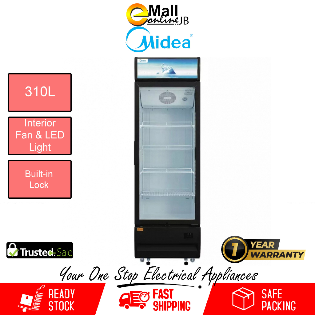 Midea 310L MDRZ432FGG30 Showcase Display Chiller Bottle Cooler Glass ...