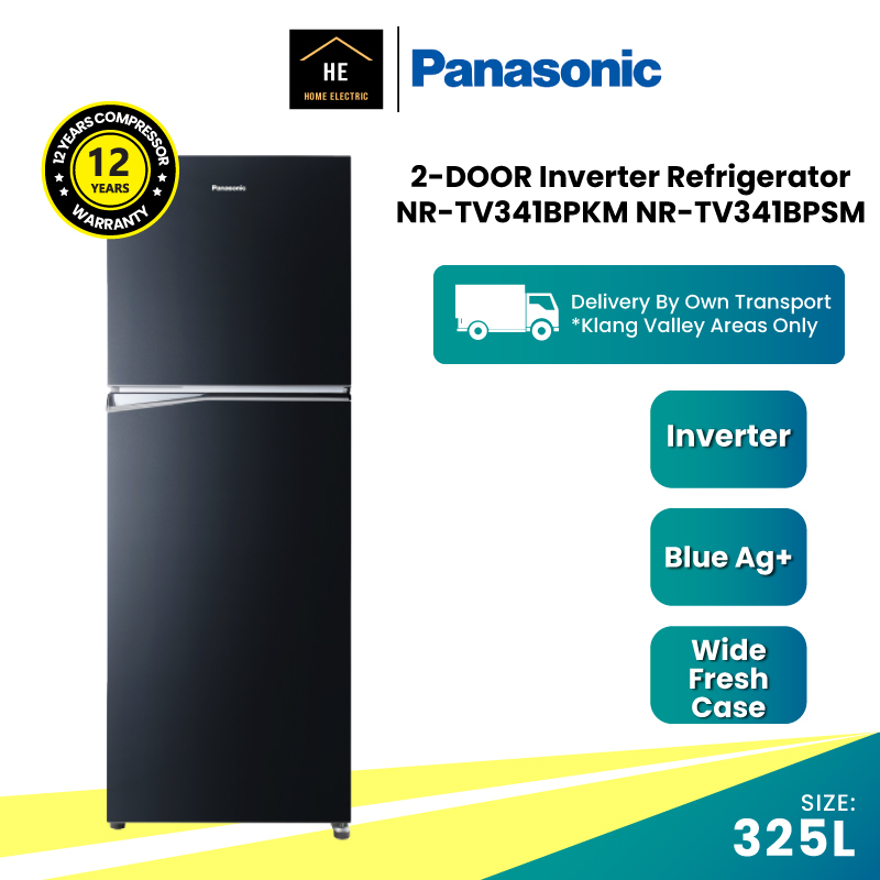 PANASONIC 325L 2-DOOR INVERTER REFRIGERATOR FRIDGE NR-TV341BPKM NR ...