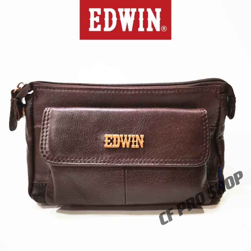 Edwin Leather Clutch Hand Bag Wallet EECL38415 | Shopee Malaysia