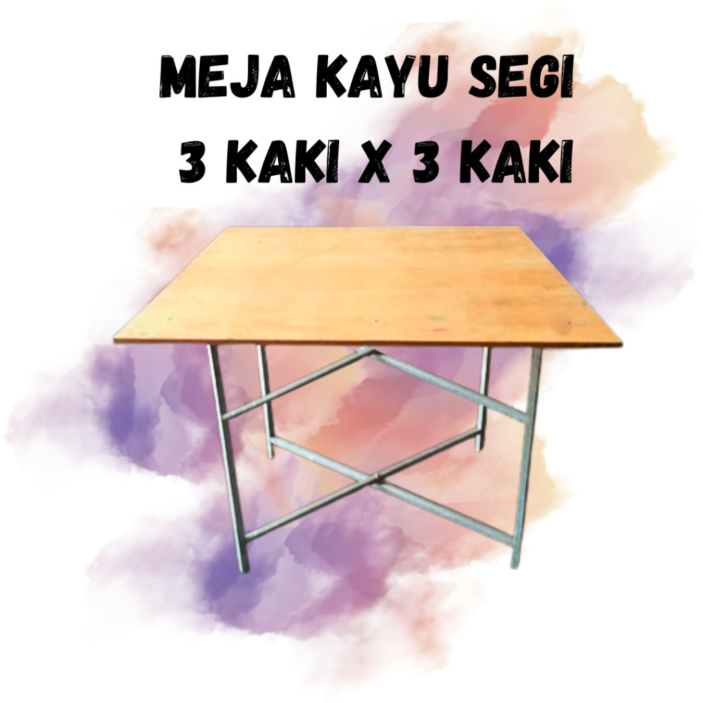 MEJA KAYU SEGI PETAK SAIZ 3X3KAKI / MEJA MAKAN / KENDURI | Shopee Malaysia