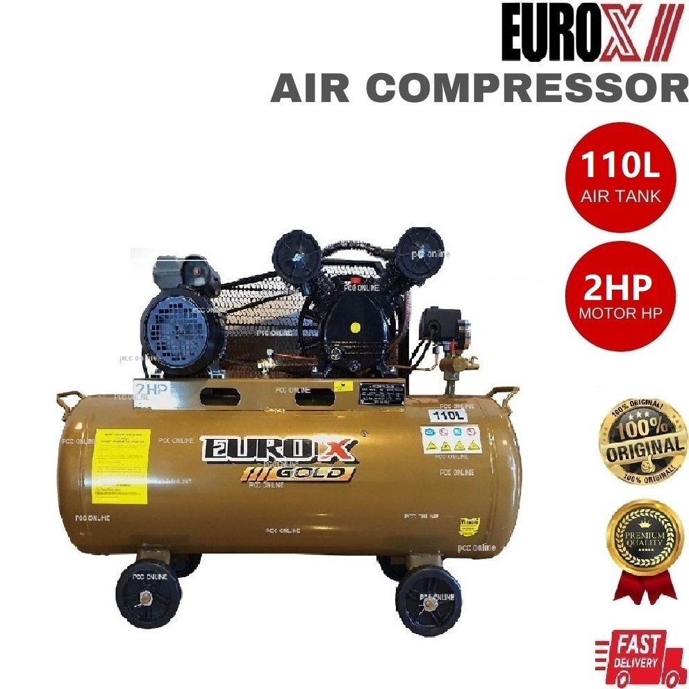 EUROX Air Compressor Compressor Angin 2HP 110L 8Bar 3HP 110Liter 8Bar | Shopee Malaysia