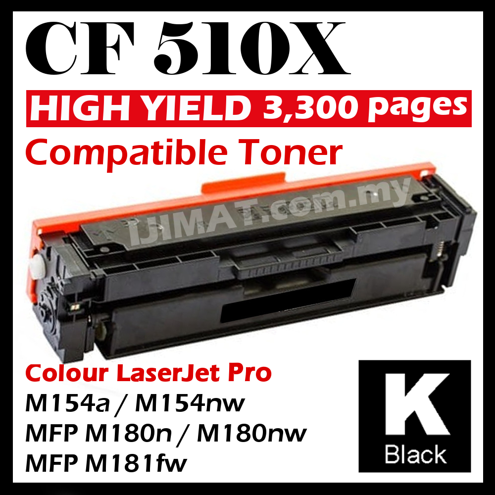 Compatible BLACK TONER CF510A CF511A CF512A CF513A CF510X HP 204A Color ...