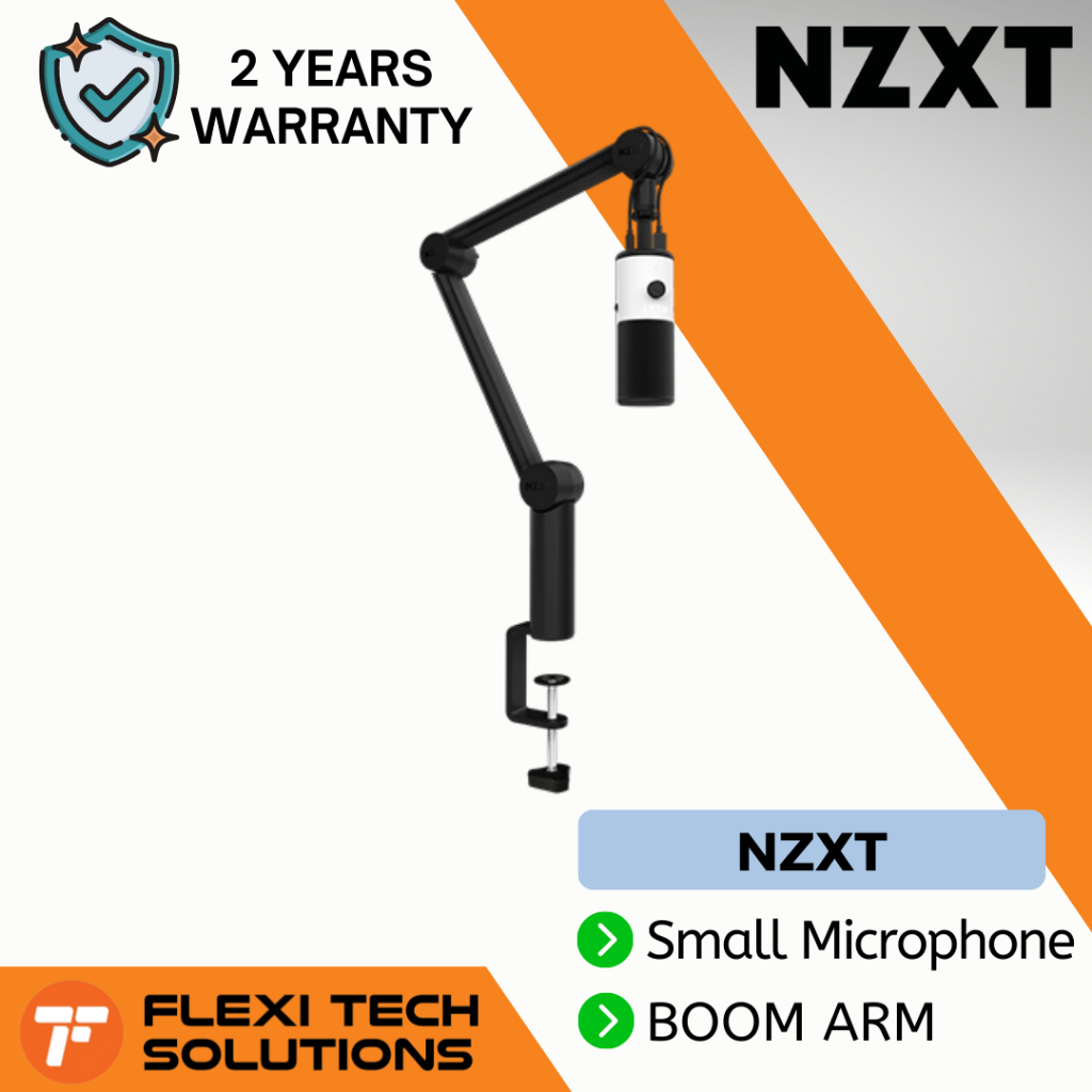 Flexi Tech NZXT Small Microphone Boom Arm - Black Compact Low Noise ...