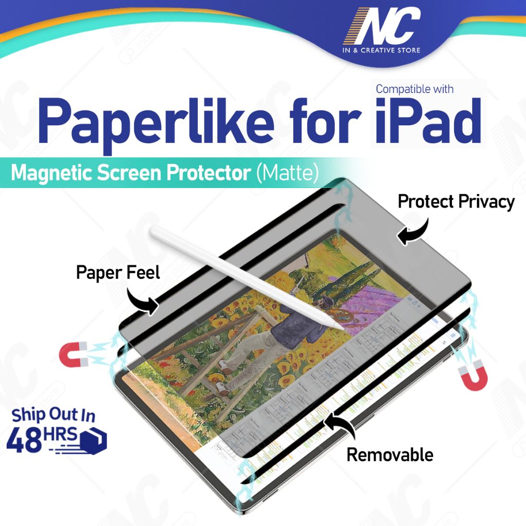 Magnetic Paperlike Screen Protector for iPad – Matte, Anti-Glare ...