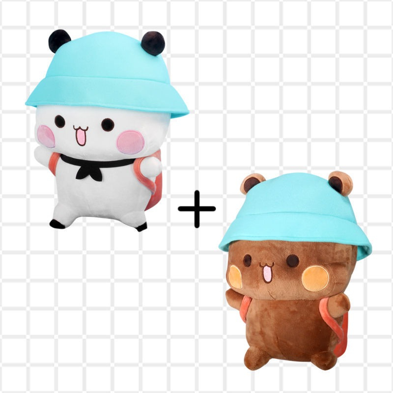 Panda and Bear Plush Stuffed Toy Fufu and Bubu Mainan Anak Patung 一二布布 ...