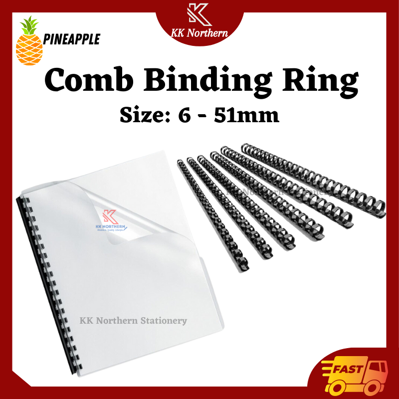 100pcs A4 Plastic Comb Binding Rings Binding Comb Ring Black 100pcs