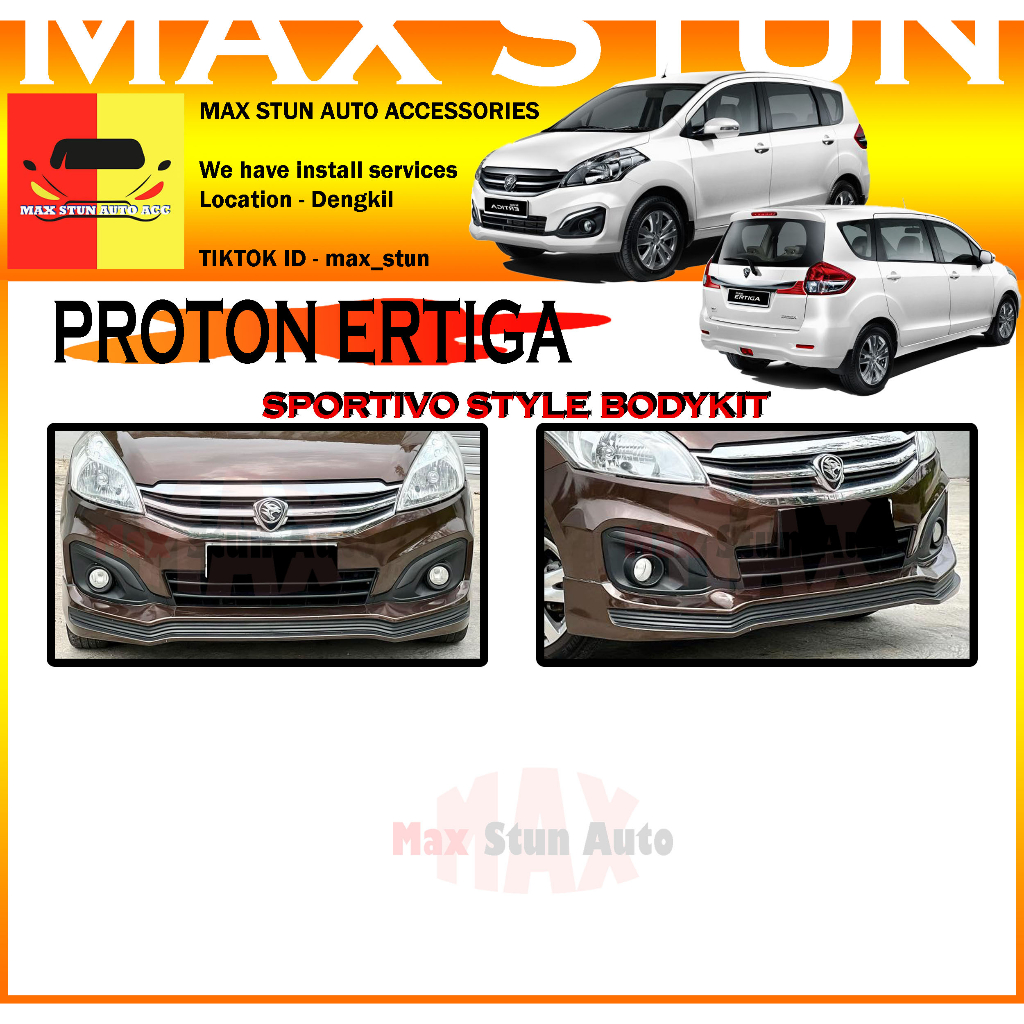 PROTON ERTIGA SPORTIVO STYLE BODYKIT BUMPER SKIRT LIP SPORTY OEM RSR ...