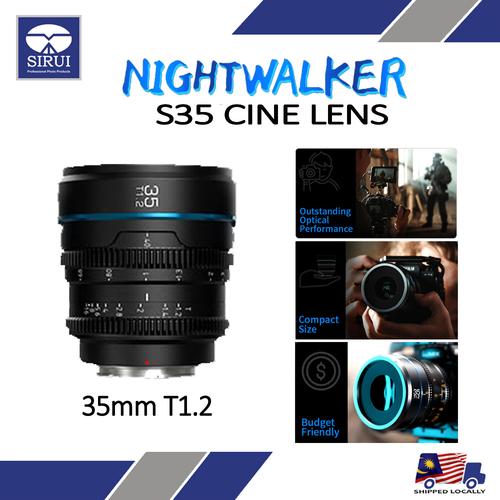 Sirui Nightwalker T1.2 S35 Cine Lens Black for Sony, Fuji, Canon, Lumix ...