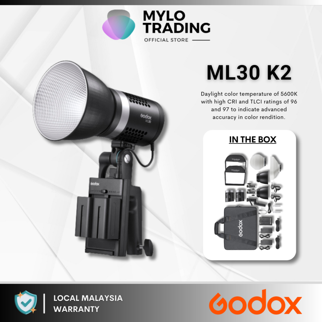 Godox ML30 Portable Studio LED Video Light Photography Fill Light 5600K ...