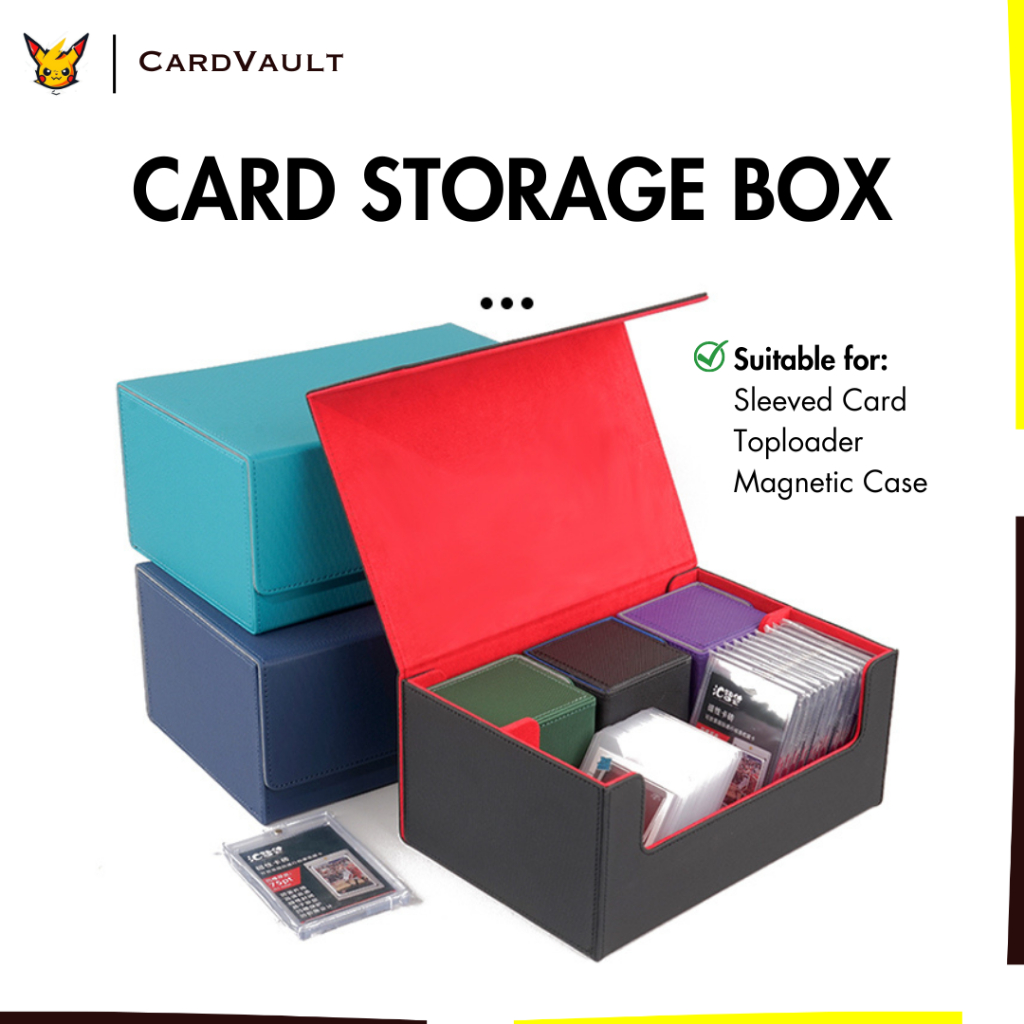 PU Leather Magnetic Card Storage Box - Toploader Case Protector 卡砖卡夹收纳盒 ...