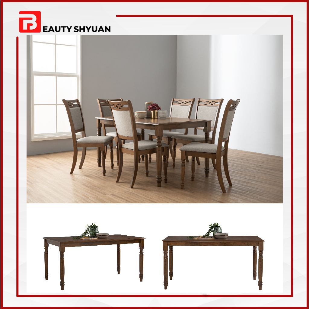 UNOSE 5 Feet Wood Dining Table 6 Seater Dining Table 4 Seater Dining ...