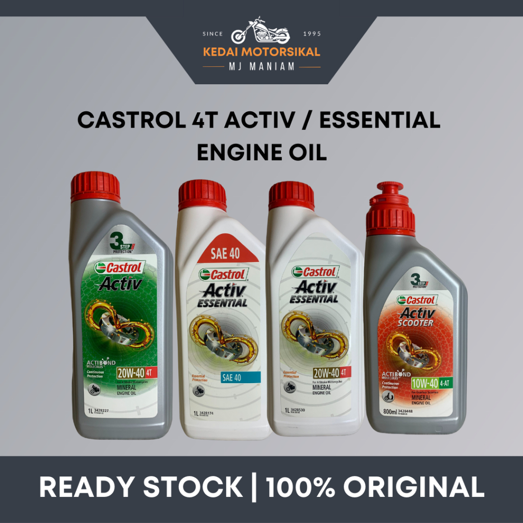 CASTROL 4T ENGINE OIL ACTIV / ESSENTIAL 💯 | Shopee Malaysia