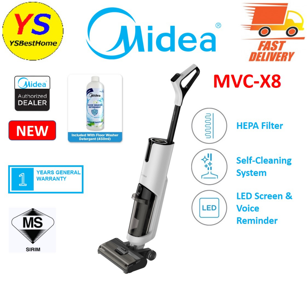 Midea MVC-X8 Floor Cleaner 3 In 1 / Wet & Dry Cordless Vacuum Cleaner ...