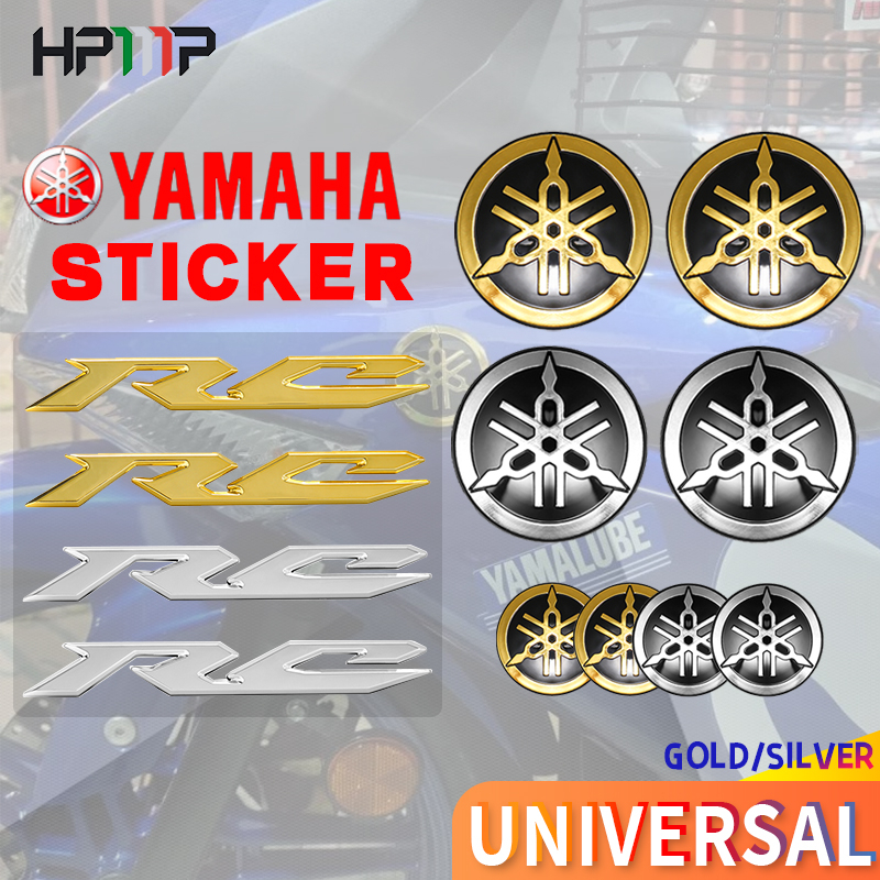 4 Pcs Yamaha Logo Sticker 3D Emblem Lambang Yamaha Gold Silver Y15ZR ...