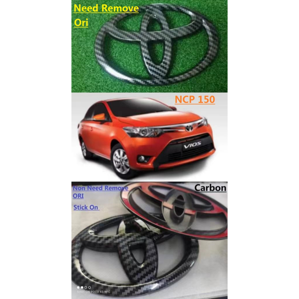 Toyota Vios Model NCP 150 2013 to 2018 Carbon Emblems Logo | Shopee ...