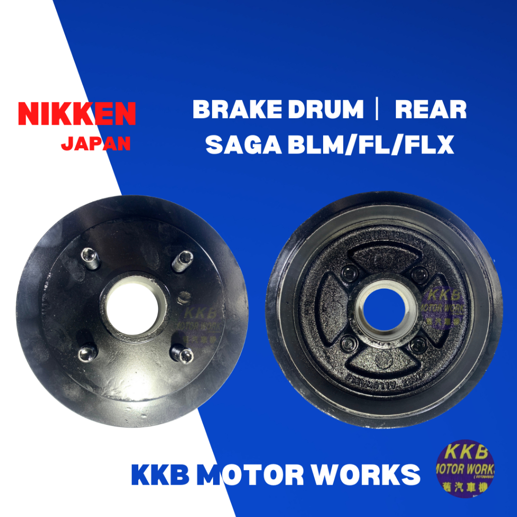 Nikken Brake Drum Rear Proton Saga BLM/FL/FLX (1PC) Drum Brek Belakang ...