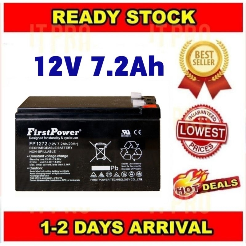 PRO🏠FirstPower Autogate battery 12v 7.0ah /7.2ah Rechargeable Battery ...