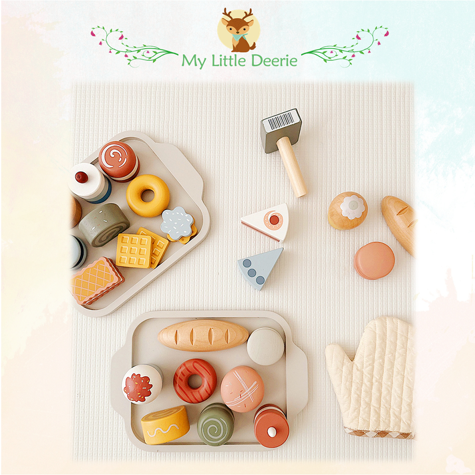 Pastry Dessert Kitchen Play Set Children Kids Pretend Play Wooden Toy ...