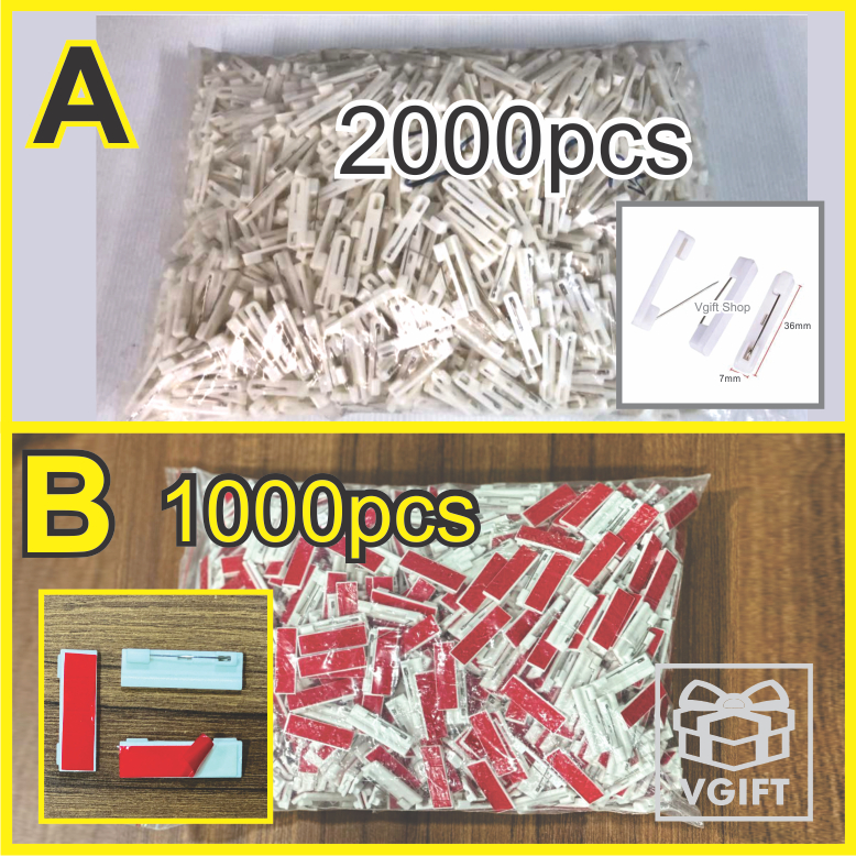 [1000/2000pcs] 31,37,40mm (W) White Name Tag Pin safety pin / Nametag ...